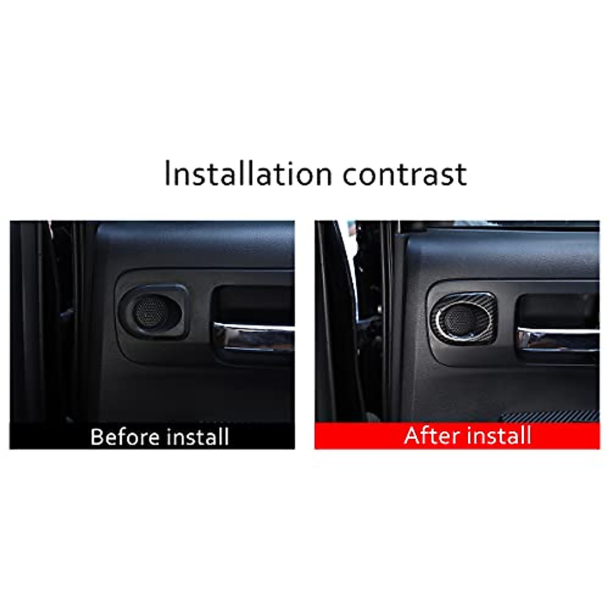 LLKUANG Fit for Toyota Tundra 2007-2021 ABS Back Door Speaker Horn Decoration Frame Cover Trim Car Accessories (Carbon Fiber Pattern)