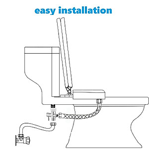 Fat-Cattie Brass Bidet T Adapter with Shut-Off Valve,3 Way 7/8" x 7/8" x G1/2（20mm）,Metal T Valve for Bidet(Bidet T-Valve Adapter)