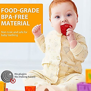 Building Blocks Baby Toys for 3 Months and up, Soft Squeeze Sensory Colorful Teething Chewing Educational Stacking Blocks with 3D Embossed Patterns