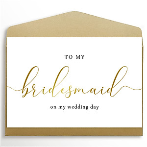 Spercy Wedding Bridesmaid Thank You Card, Blank Inside, 8" x 5.3"