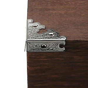 UTALIND 20 PCS Flower Shape Decorative Corner Protectors, Metal Book Corner Guards Covers for Album Jewelry Box Wooden Case Desk, 1.3"x1.3"x0.5"(Silver)