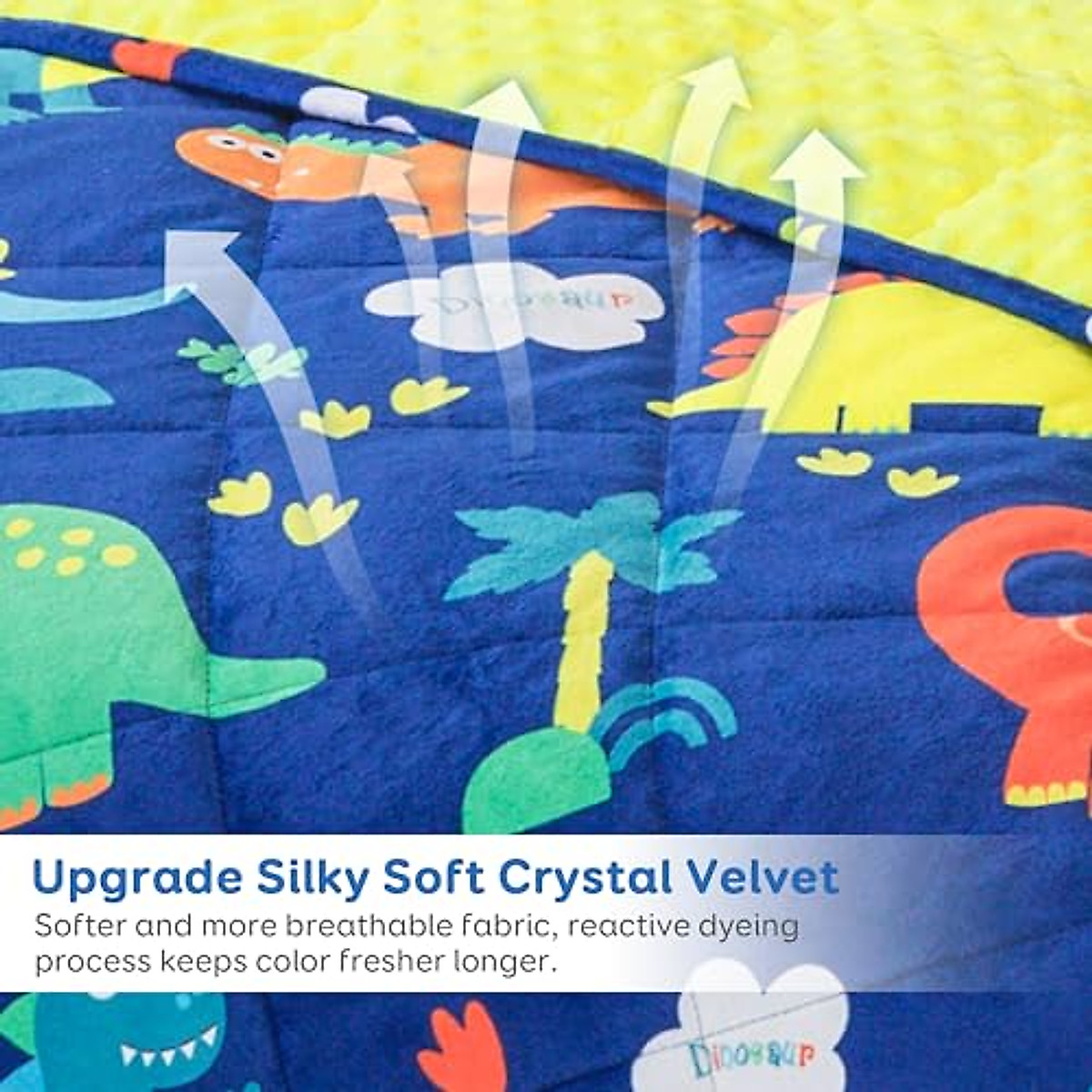 Sivio Weighted Blanket 5 lbs, Super Soft Crystal Velvet & Minky Dots Cartoon Patterns Reverise Heavy Throw, Heavy Blankets, 36 x 48 Inch Blue Dinosaur