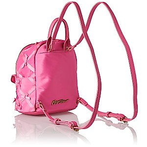 Betsey Johnson Women's Bow-Peep Nylon Mini Backpack, Pink, One Size