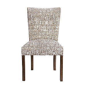 Sole Designs The Julia Collection Contemporary Tufted Fabric Upholstered Wood Dining Chair, Set of 2, Sediment Brown