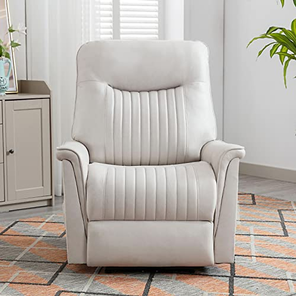 RIHEREFY Power Recliner Chair with Massage and Heat, Recliner Massage Chair with 2 Side Pockets, Electric Recliner Chairs with USB Charging Port, Technical Fabric