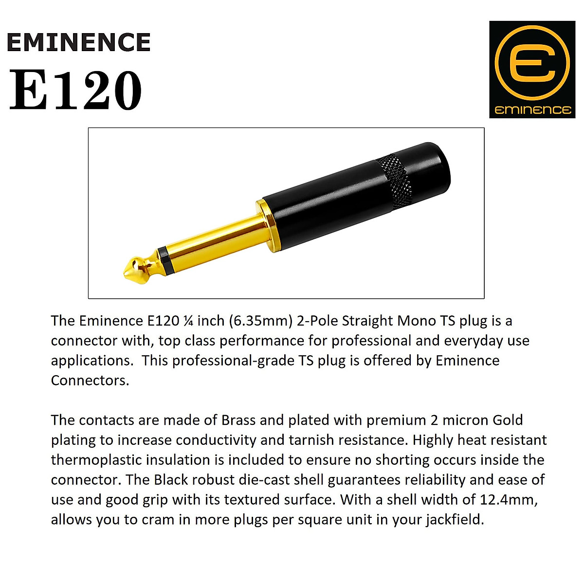 Audioblast - 3 Units - 15 Inch - HQ-1 -Braid (Black) Flexible-Dual Shielded(100%)-Guitar Instrument Effects Pedal Patch Cable w/Eminence Straight & Angled Gold ¼ inch (6.35mm) TS Plugs & Double Boots