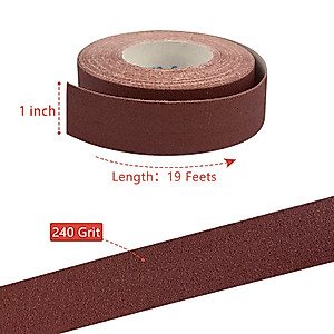 240 Grit Emery Cloth Sandpaper Roll, 1" x 19 Feet Sandpaper Sheets for Wood Furniture Metal Sanding Automotive Polishing, Wet Dry Sanding Paper