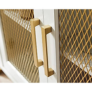 Home Source White Accent Bar Cabinet with Mesh Door