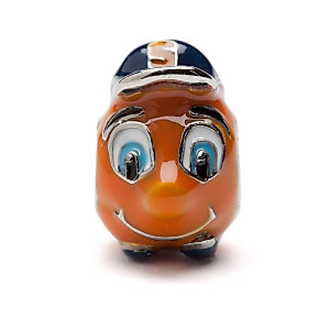 Syracuse University Bracelet | SU Oranges Bracelet - 1 Otto Bead, 2 S Beads and 4 Crystal Charms | Officially Licensed Syracuse University Jewelry | SU Jewelry | Syracuse Charms | Stainless Steel