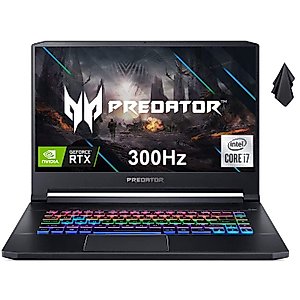 acer 2021 Newest Predator Triton 500 Gaming Laptop, 15.6" FHD NVIDIA G-SYNC Display 300Hz, Intel Core i7-10750H, GeForce RTX 2070 Super, 32GB DDR4 RAM, 1TB NVMe SSD, Wi-Fi 6, RGB Backlit KB,Win10