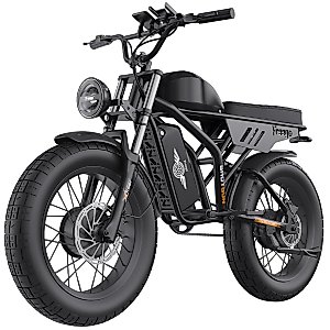 Freego Electric Bike for Adults, Dual Motor & Dual Battery, 2000W/48V/55Ah, 20"x4.0" Fat Tires Off Road Electric Bicycle with Removable Battery, 34MPH & 103 Miles Long Range E Bike UL Certified