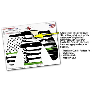 WraptorSkinz Skin Wrap compatible with Sony PS5 DualSense Controller Brushed USA American Flag Green Line (CONTROLLER NOT INCLUDED)