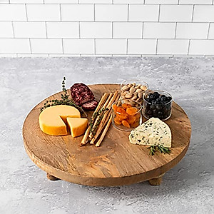 Heritage Lace Artisan Wood 16" Footed Charcuterie Board, Natural, 40 (FH-042)