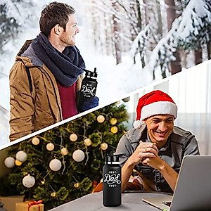 OTTIO Best Dad Ever Water Bottle, Gifts for from Daughter - 32oz Insulated Bottle Men, Tumbler Christmas Son, Father Day Gift & Birthday New Dad, Black