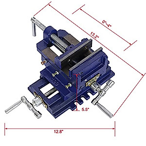 Cross Slide Vise, 4-Inch Drill Press Metal Milling 2 Way X-Y Heavy Benchtop Clamp Machine, for Wood Working, Blue