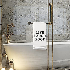 Live Laugh Poop Funny Bathroom Hand Towel Hand Towel Guest Bathroom Housewarming Gift (Live Laugh Poop T)