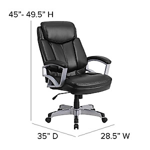 Flash Furniture HERCULES Series Big & Tall 500 lb. Rated Black LeatherSoft Executive Swivel Ergonomic Office Chair with Arms