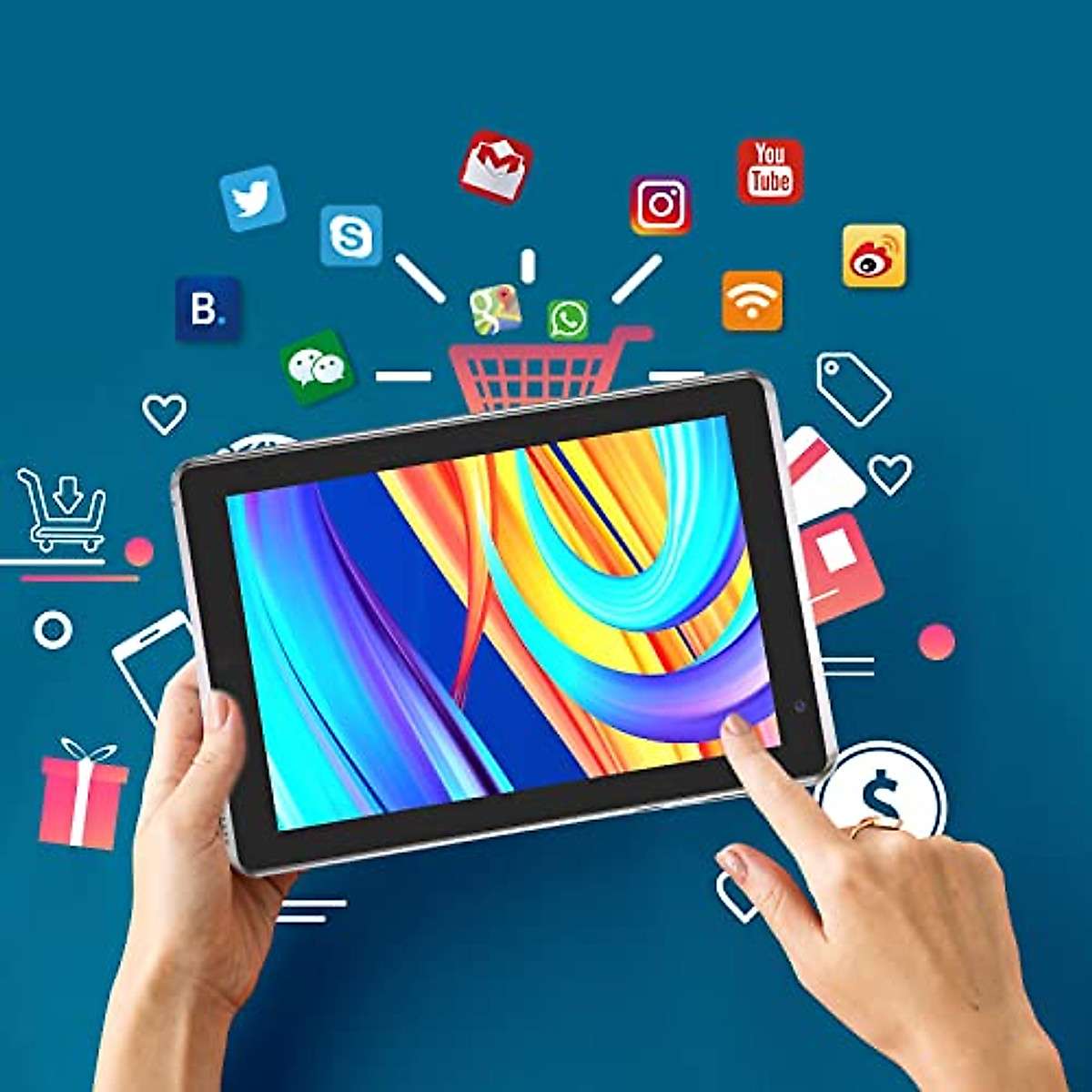 ATOZEE 7 Inch Tablet 64GB Storage Tab 2GB RAM Quad-core CPU 1.5GHZ, Android 11 Tablets, WiFi BT Dual Cameras (Black Tableta)