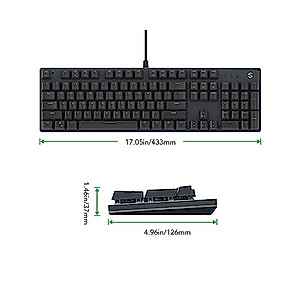Black Shark Mechanical Gaming Keyboard Full 104-Keys All Metal Panel, LED RGB Backlit USB Wired Keyboard with Green Switch, Quiet Click Sound Mechanical Keyboard for Windows,Desktop,Computer,PC