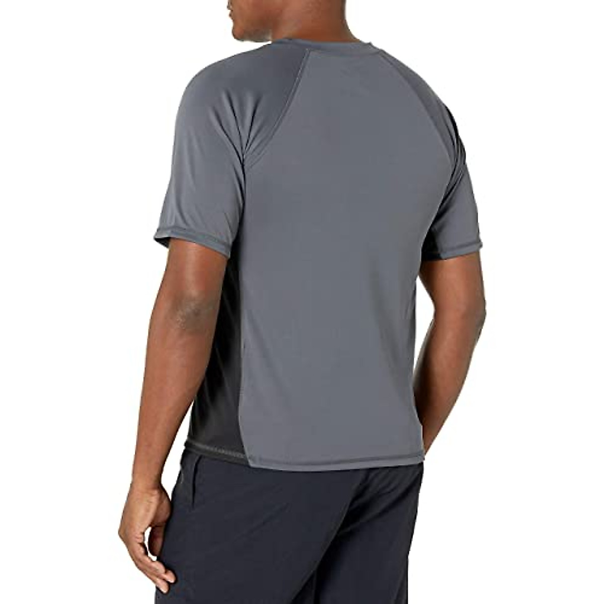 Kanu Surf Men's Standard Short Sleeve UPF 50 Swim Rash Guard Sun Shirt (Regular & Extended Sizes), Charcoal/Black, X-Large