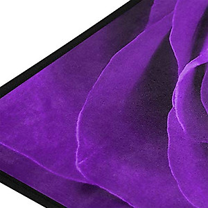 CaTaKu Romantic Purple Rose Area Rug 39x20 Inches Polyester Area Rug Floor Rug Runner Washable Carpet Mat for Kitchen Dinning Room Home Decorative