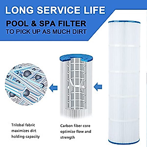 PELLUCID PCC105-PAK4 Pool Filter Compatible with Pleatco, Pentair CCP420, 178584, Unicel C-7471, 817-0106, Filbur FC-1977, Easy to Clean and Reuse, Advanced Filtration System for Long Life, 4 Pack