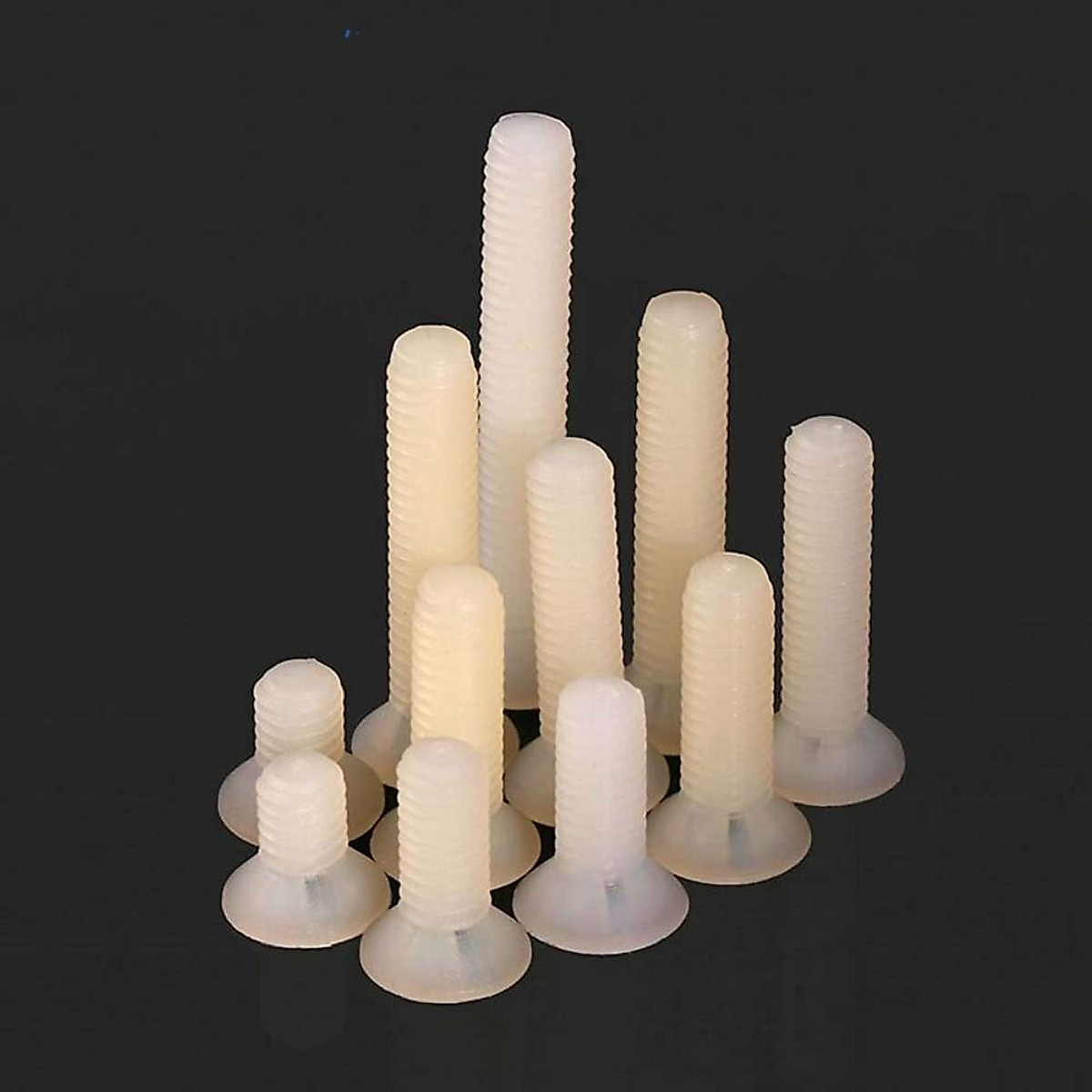 M3 / 3mm Nylon Countersunk Flat Head Phillips Screws Machine Screws White (50Pcs, M3 x 6 mm)