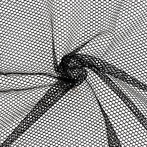 FSWCCK Black Mesh Fabric, 62 x 59 Inch Soft Mesh Netting Slightly Stretchy for Shopping Bag, Backpack Pocket and Straps and Netting Clothes
