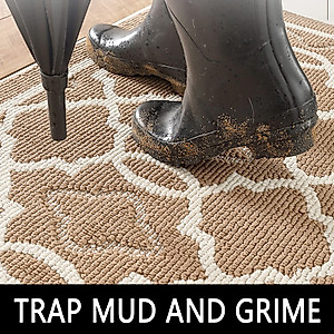 CHICHIC Khaki Indoors Doormat 31.5'' x 20'' Inch Welcome Mat Front Back Indoors Door Mats for Home Entrance Entry Way Entry Rugs Floor Mat Machines Washable Rugs Inside Non Slip Outdoors Rugs