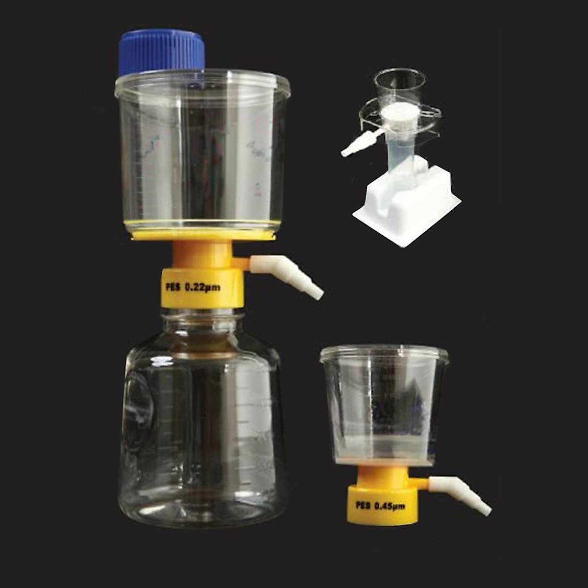 500ml Vacuum Filtration System, 0.22um PES Membrane, Sterile, Full Assembly, 12 Vacuum Filter Systems/Unit