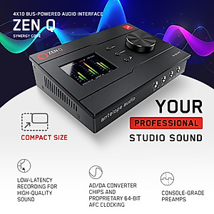 Zen Q Synergy Core Audio Interface, 14x10 Bus-Powered Thunderbolt 3 Interface for Recording Music, with Onboard Real-Time Audio Recording Effects, XLR Interface Connection - Antelope Audio