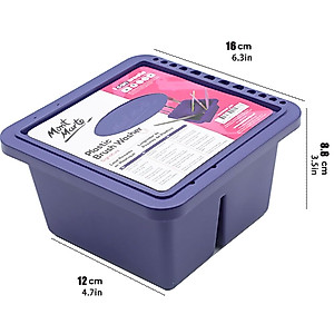 Mont Marte Twin Compartment Plastic Brush Washer. Easy Paint Brush Cleaning and Drying. Suitable for Acrylic and Watercolor Painting.