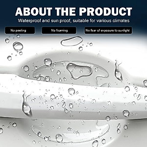 Hawyet 4 PCS Car Door Bowl Stickers, 3.1In x 3.5In Car Door Side Sticker Paint Protection for Door Bowl, Universal Non-Marking Anti-Scratches Protective Stickers (White)