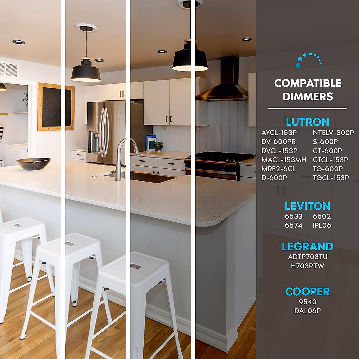 LUXRITE 4 Inch LED Recessed Lighting with Junction Box, 18W, CRI 90, 5 Color Selectable 2700K-5000K, 1500 Lumens, Regressed LED Downlight, 40° Beam, Dimmable, Wet Rated, IC Rated - Black (4 Pack)