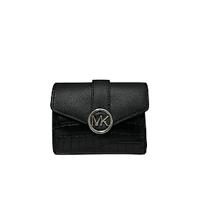 Michael Kors Carmen Medium Flap Wallet (Black2)