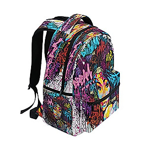 baihuishop Fire Woman African Backpacks Travel Laptop Daypack School Bags for Teens Men Women, one-size