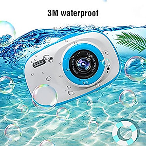 Children Digital Camera, IPS HD Display Screen 2 Inch Dustproof Waterproof Camera with Children's Camera for Share Photo for Take Pictures(Blue)