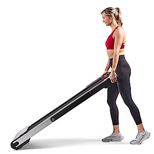 Sunny Health & Fitness ASUNA Space Saving Treadmill, Motorized with Low Profile, Speakers & Slim Folding - 8730,Black