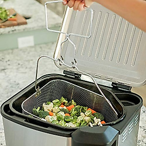 Masterbuilt MB20012420 Butterball XL 10 Liter Electric 3-in-1 Deep Fryer Boiler Steamer Cooker with Basket for Turkey, Seafood, & More, Silver