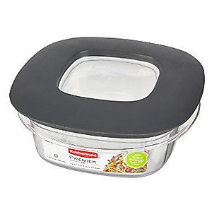 Rubbermaid Premier Easy Find Lids Food Storage Containers, 1.25 Cup, Gray