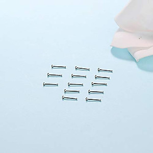Sllaiss 12Pcs Nose Studs Rings Made with Austrian Crystal Piercing Pin Body Jewelry 1.5mm Surgical Stainless Steel 4 Prongs Setting Nose Stud Piercing Jewelry Set
