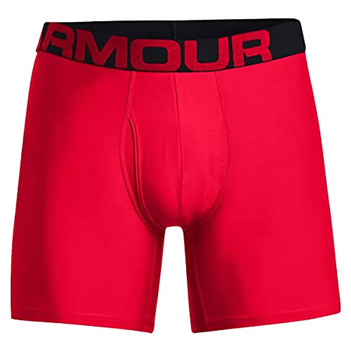 Under Armour mens Tech 6-inch Boxerjock 2-Pack , Red (600)/Black , Large