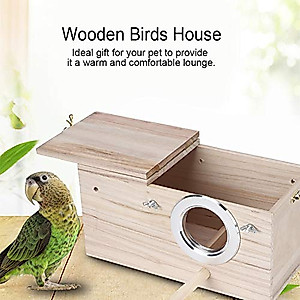 Durable Wooden Birds Nest Natural Bird House Cockatiels Bird Breeding Box for Dove Sparrow Small Animal