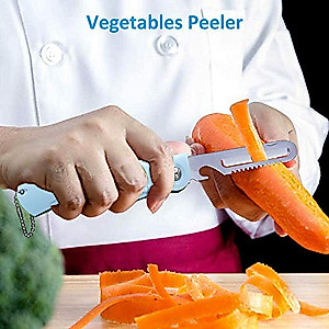 Travel Pocket Paring Knife Fruit Knife Peeling Vegetable Peeler Folding Foldable Multi Function Small Portable Bottle Opener for Kitchen Traveling Camping Outdoor Stainless Steel Plastic 2 Blade Green