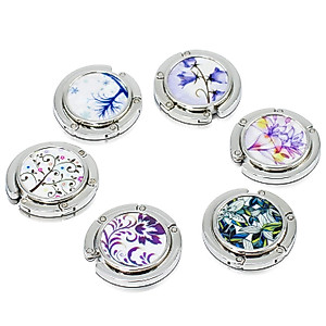 BEAVOING Set of 6 Mixed Pattern Foldable Womens Bag Purse Hook Handbag Hanger Holder