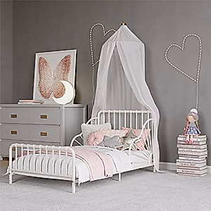 Little Seeds Quinn Whimsical Metal Toddler Bed, White