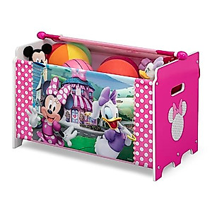 Delta Children Disney Minnie Mouse 3-Piece Toddler Playroom Set– Includes Table, Chair and Toy Box, Pink