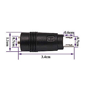 AAOTOKK Micro DC Power Adapter DC5.5x2.1mm to Micro USB 5V DC Power Supply Charging Cables Connector for Cellphone, Tablet,MP3 and Micro USB Device.(2Pack-Micro)