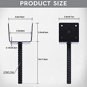 XYADX Concrete Fence Post Base 4x4 inches 4 Pack, Fence Post Anchor Holder Pergola Brackets