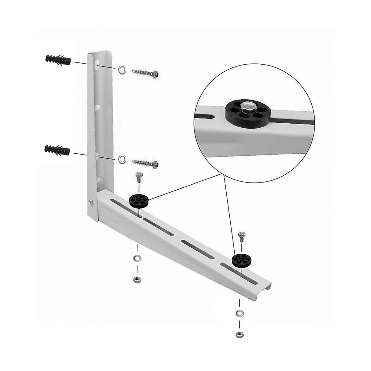 AC parts Wall Mounting Bracket for Mini Split Air Conditioner Condensing Unit，Heat Pump，1-5P, Support up to 350lbs, Universal (9000-36000 btu)